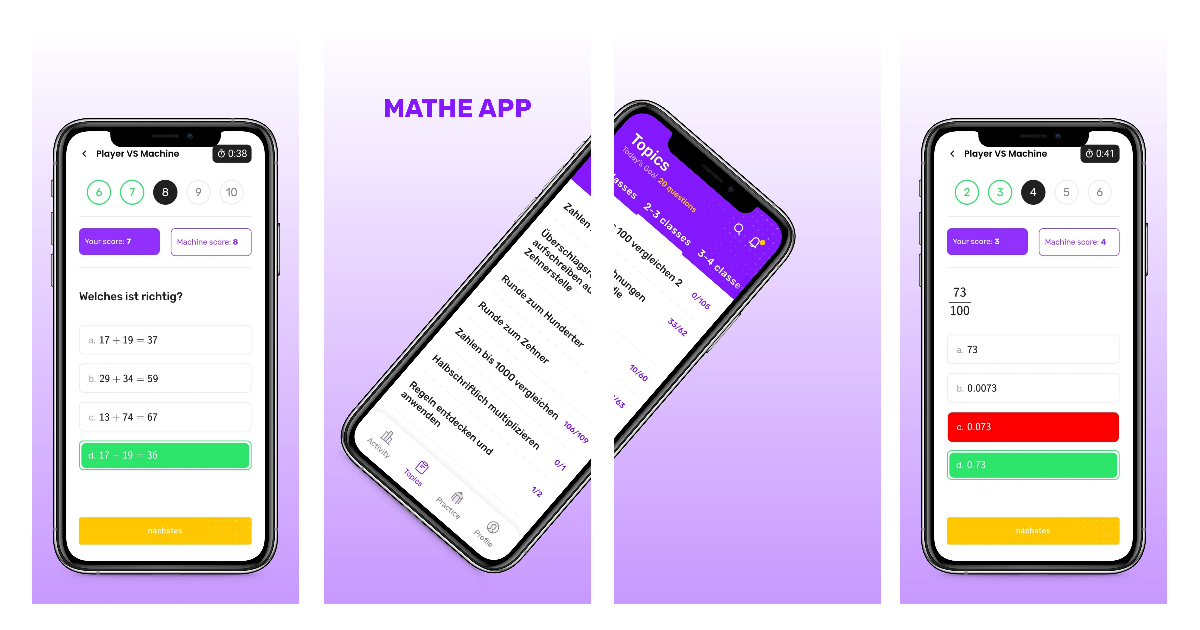 Mathe App - KI-gestützte Anwendung zum Lernen von Schulmathematik